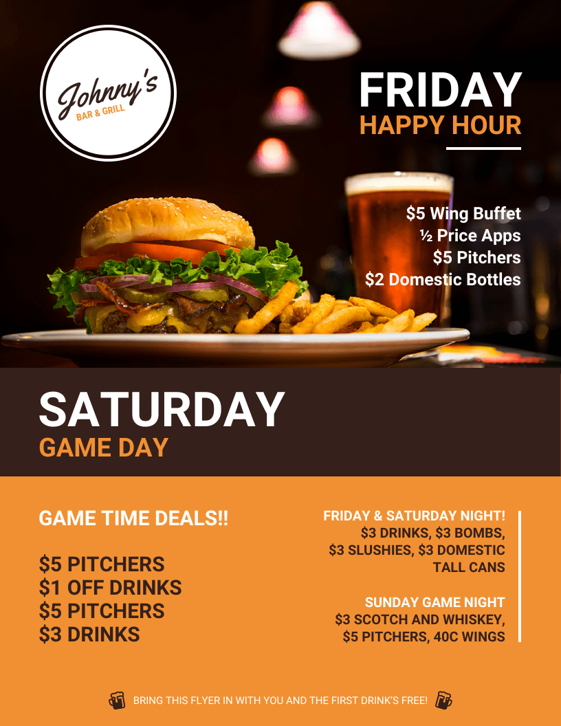 Creative Bar Restaurant Event Flyer Idea Venngage Flyer Examples