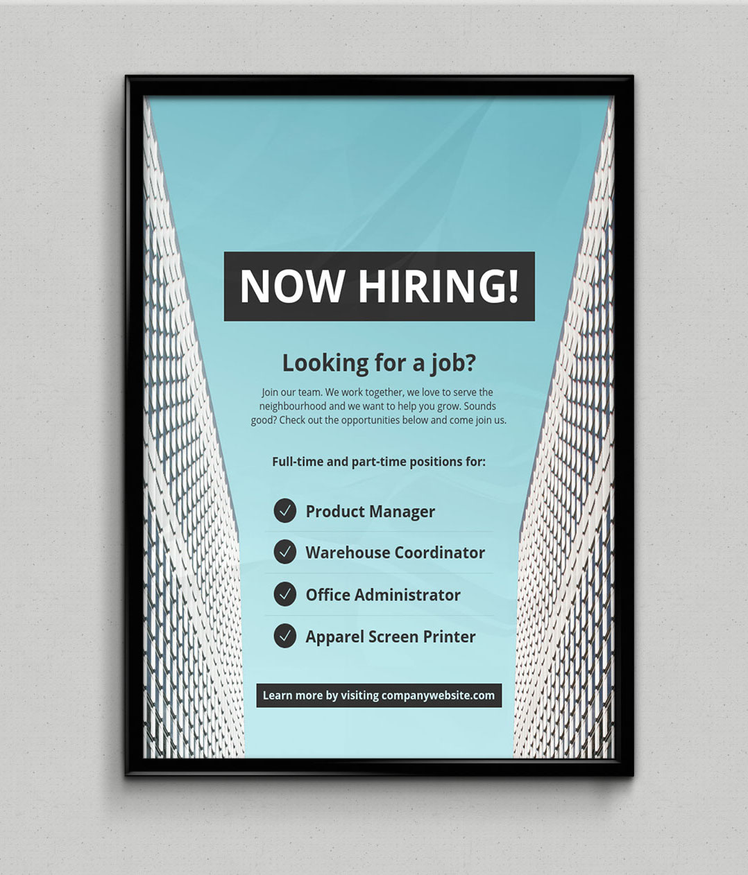 Now Hiring Modern Business Poster Idea Venngage Poster Examples